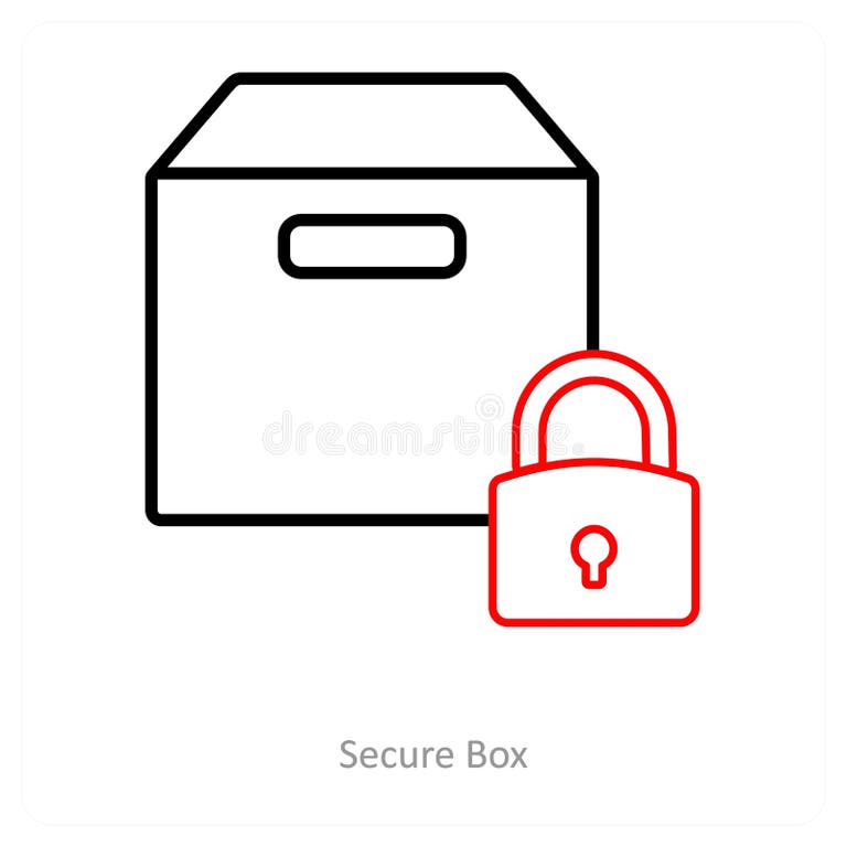 Secure Box and Package Icon Concept Stock Vector - Illustration of ...