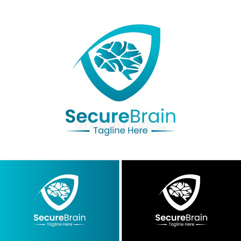 Secure Brain Logo Design Template. Stock Vector - Illustration of ...