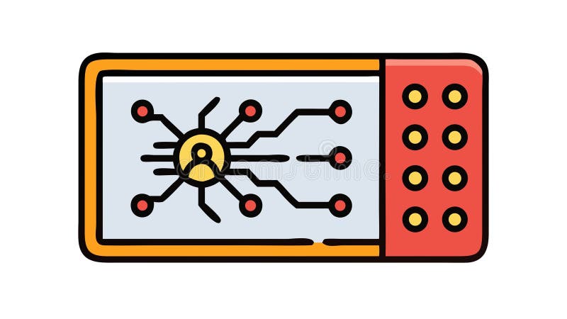 A Secure Briefcase with a Digital Circuit Board Lock Vector Design ...