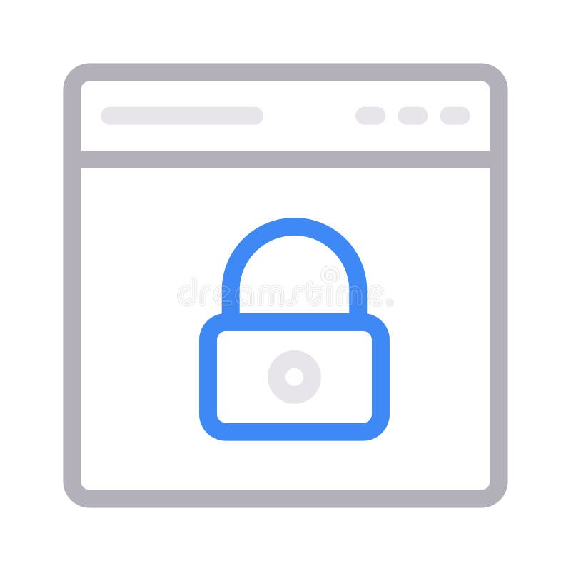 Secure Browser Thin Color Line Vector Icon Stock Vector - Illustration ...