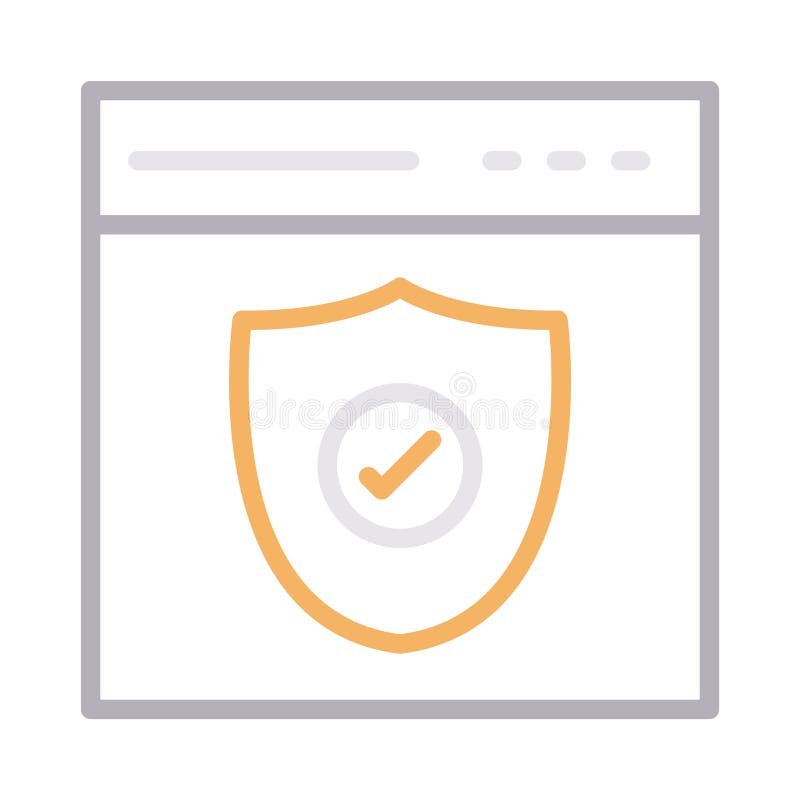 Secure Browser Glyph Flat Vector Icon Stock Vector - Illustration of ...