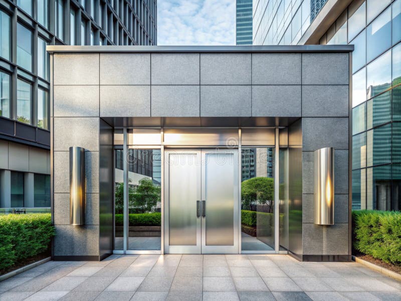 Secure Building Access System With Biometric Authentication Generative Ai Stock Illustration