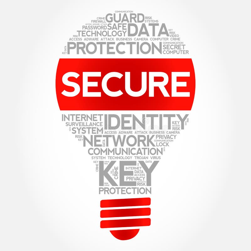 SECURE Bulb Word Cloud Collage Stock Illustration - Illustration of ...