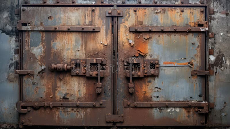 Secure bunker door stock illustration. Illustration of latch - 369749298