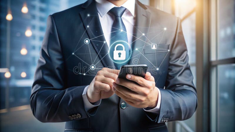 Secure Business Communications Stock Illustration - Illustration of ...