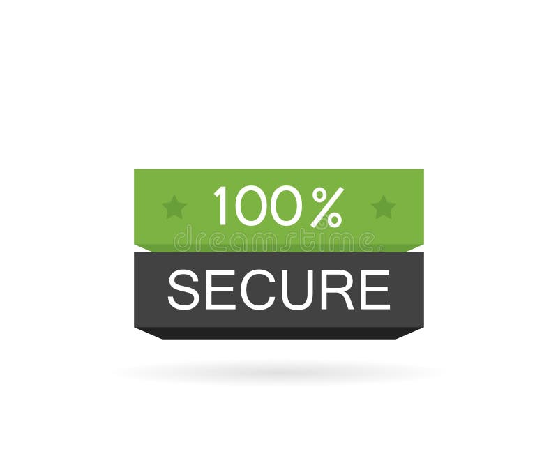 100 Secure Button. Badge for Commerce Website Stock Vector ...