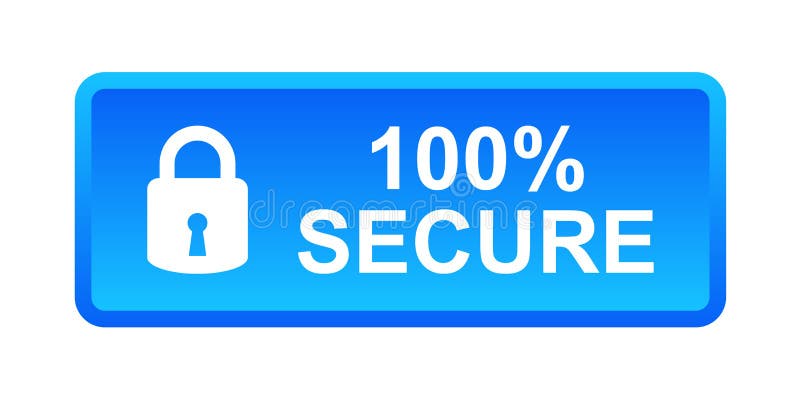 100 secure button stock vector. Illustration of icons - 122452402