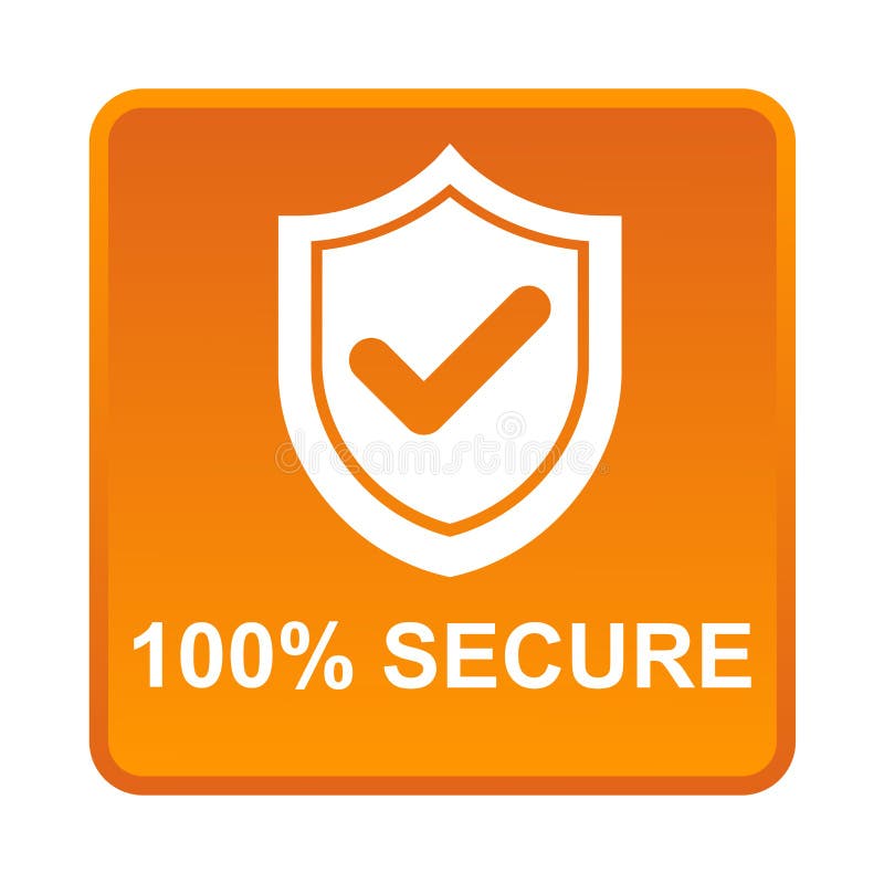 100% secure button stock vector. Illustration of locked - 122535943