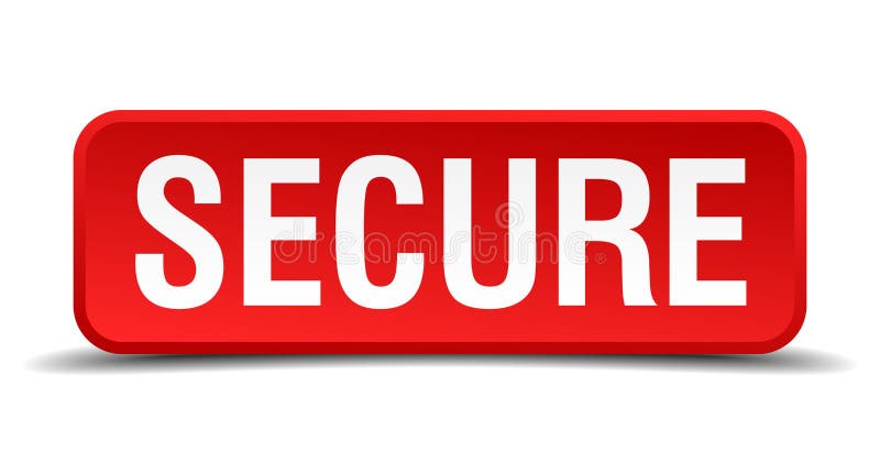 Secure button stock vector. Illustration of white, icon - 121128328