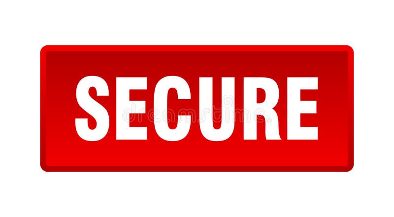 Secure Button. Secure Square Isolated Push Button Stock Vector ...