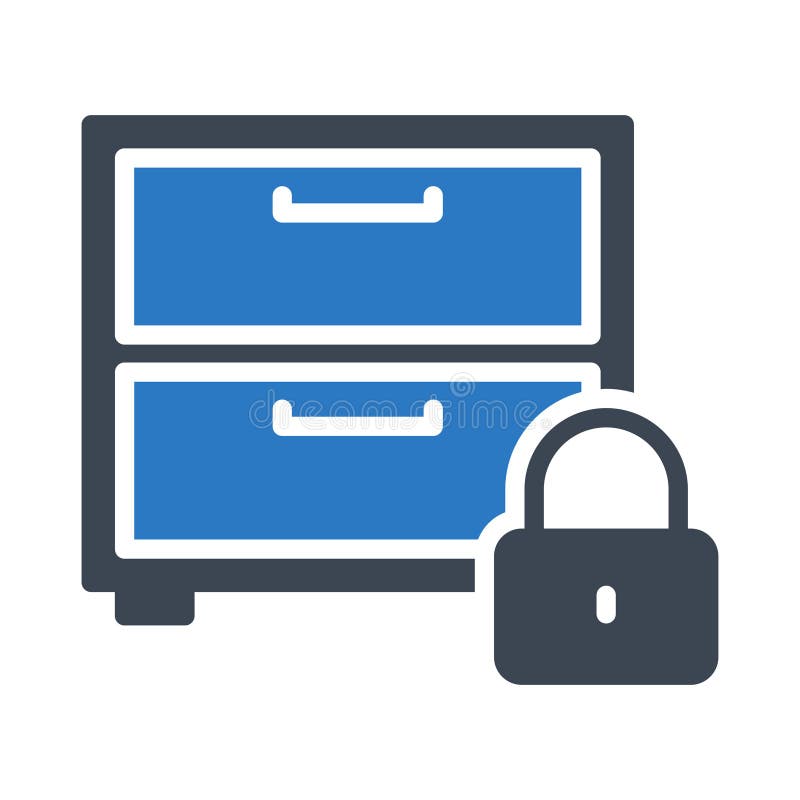 Secure Cabinet Glyph Color Vector Icon Stock Illustration ...