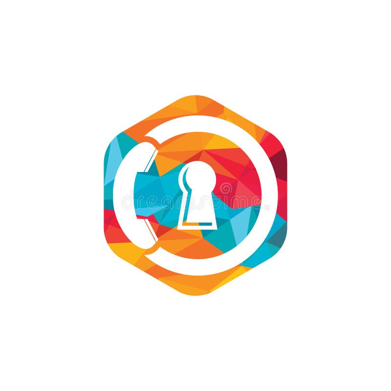 Secure Call Icon Logo Design. Stock Vector - Illustration of logo, cell ...