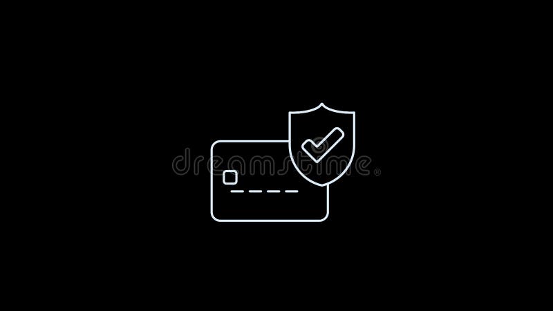 Secure Card Icon Animation Loop Motion Graphics Video Transparent ...