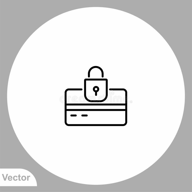 Secure Card Vector Icon Sign Symbol Stock Vector - Illustration of ...