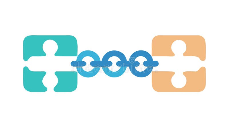 Secure Chain Puzzle, Interlocking System Integrity, Vector Design ...