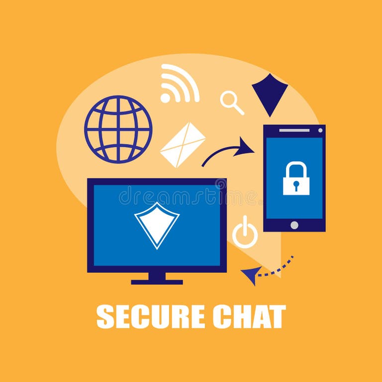 Secure chat illustration stock vector. Illustration of data - 84397267
