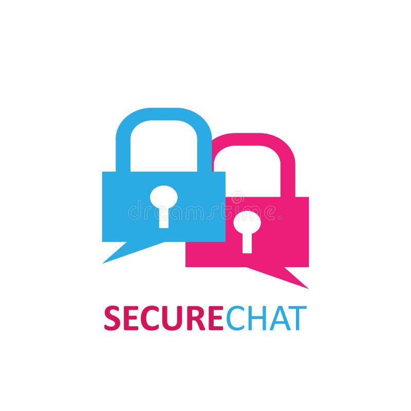 Secure Chat Concept. Chat Bubbles with Shield Isolated on Yellow. Black ...
