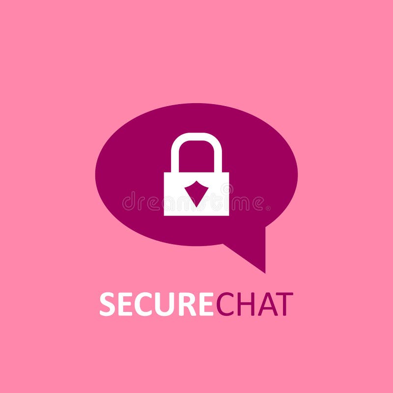 Secure chat sign stock illustration. Illustration of online - 84402880
