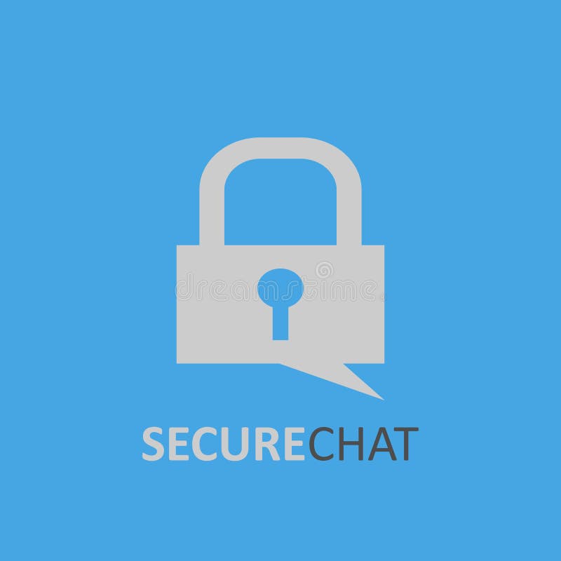 Secure chat sign stock illustration. Illustration of isolated - 84402768