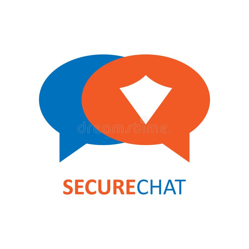 Secure chat sign stock illustration. Illustration of modern - 84403121