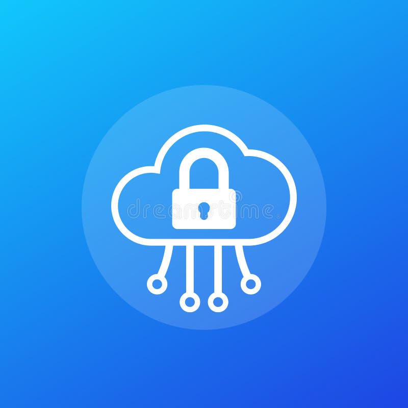 Secure Cloud Access Icon for Web, Vector Stock Vector - Illustration of ...