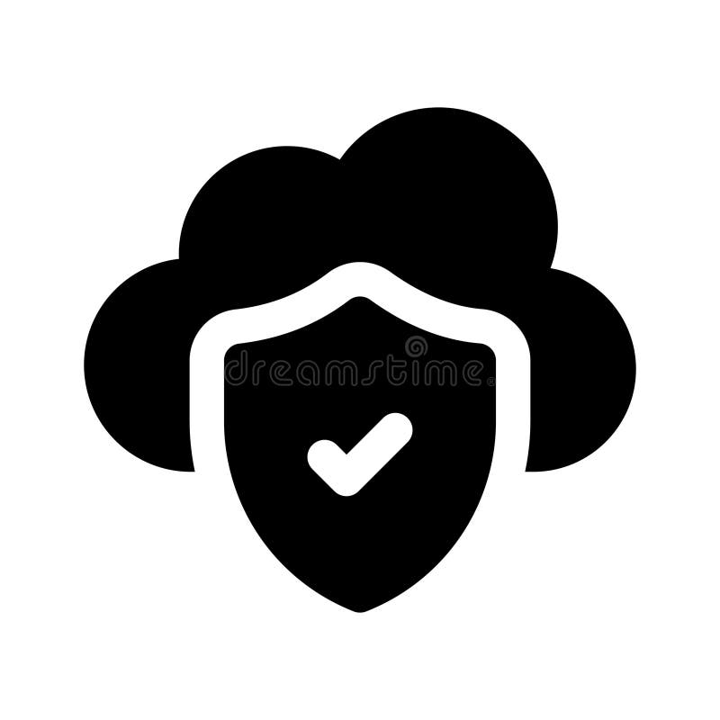 Cloud, Protection and Security Vector Icons Set Cyber Computer Network ...