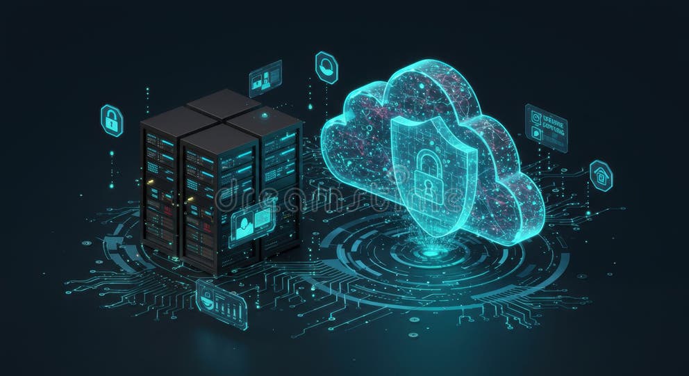 Secure Cloud Computing Data Center Server Network Technology Stock ...