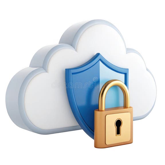 Secure Cloud Computing Data Protection Shield Lock Icon Representing ...