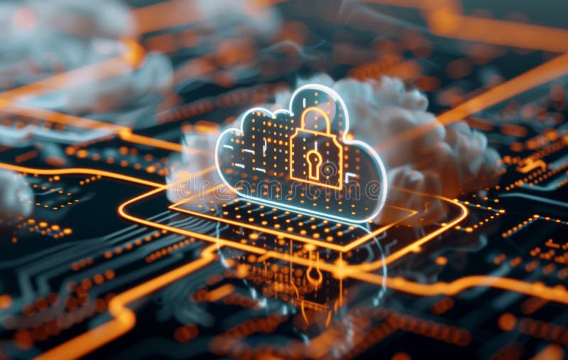 Secure Cloud Computing Illustration Stock Image - Image of data ...
