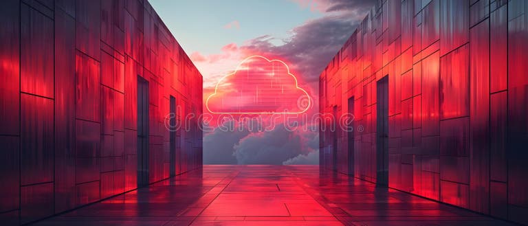 Secure Cloud Haven Amidst Cyber Storms. Concept Cybersecurity, Cloud Computing, Data Privacy ...