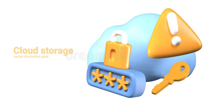 Secure Cloud Storage. Access To Server is Locked Stock Illustration ...