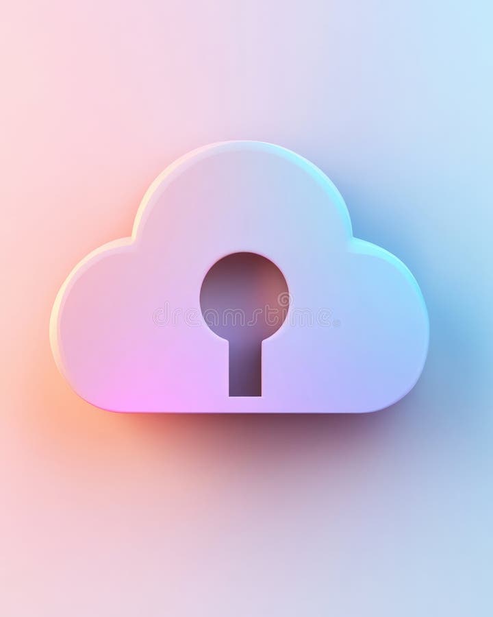 Secure Cloud Storage Concept Visualized through Soft Gradient Style Showing How Business Protect ...