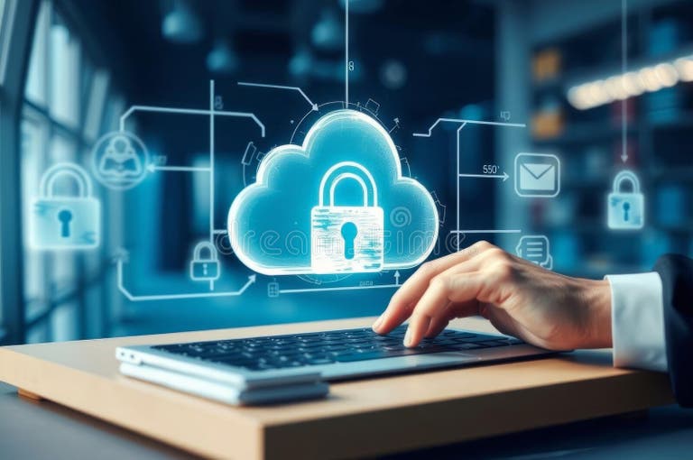 Secure Cloud Storage Platform Stock Illustration - Illustration of virtual, control: 394016219