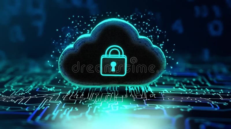 Secure Cloud Technology Design Concept Stock Video - Video of ...