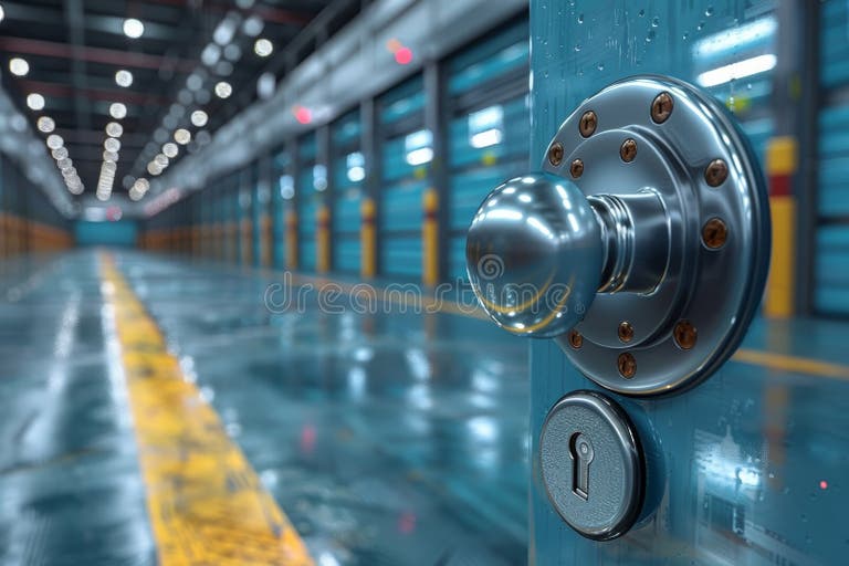 Secure Code Lock on Storage Container with Roller Shutters for ...