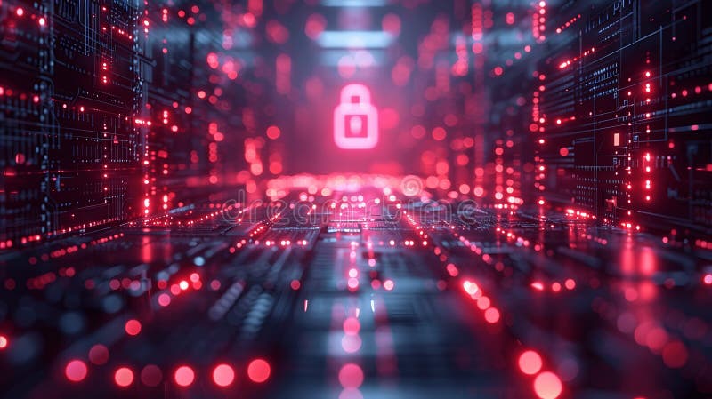 Secure Coding Matrix Behind a Digital Lock. Stock Illustration ...