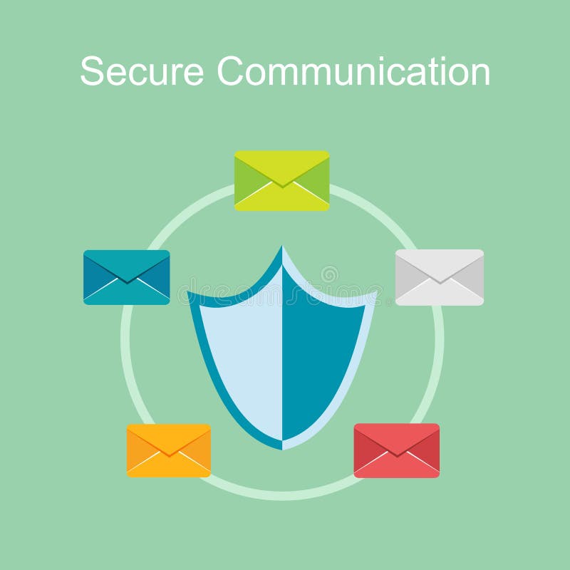 Secure Communication Concept Illustration. Stock Vector - Illustration ...