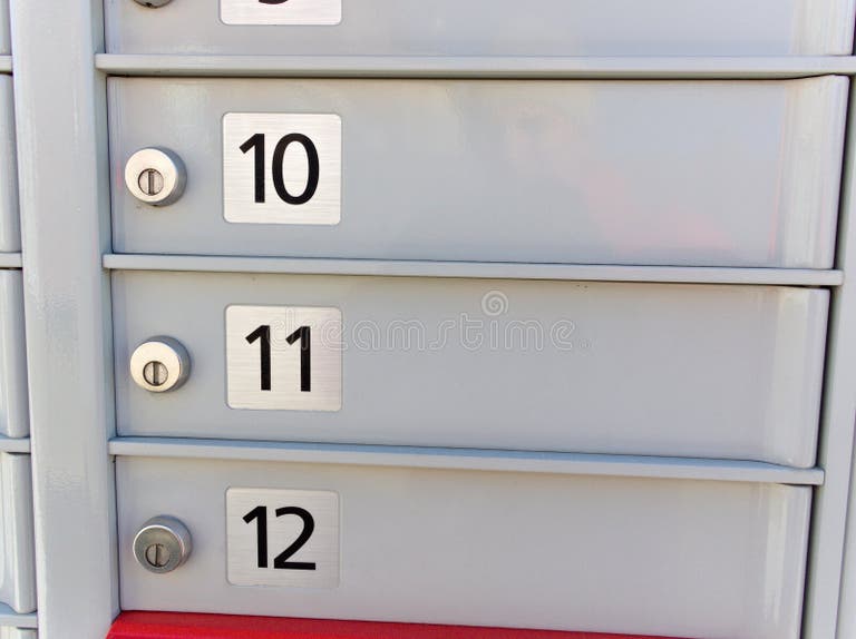 Secure community mailboxes stock photo. Image of residential - 371054724