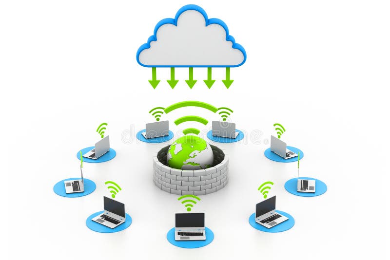 Network of Devices and Mobile Apps Stock Vector - Illustration of ...