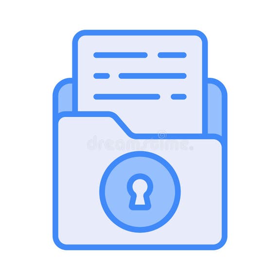 Secure Confidential File Folders, with Paper Documents Security Vector ...