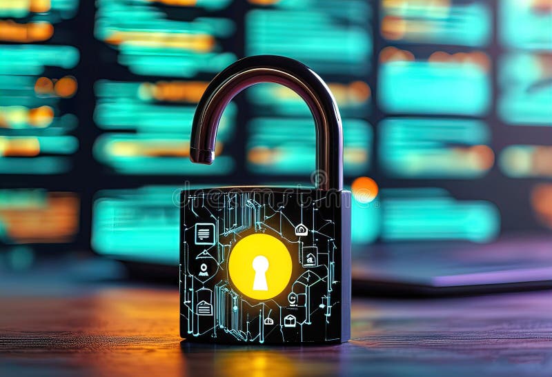 Secure Connection Concept or Cyber Security Service Lock with Login and ...