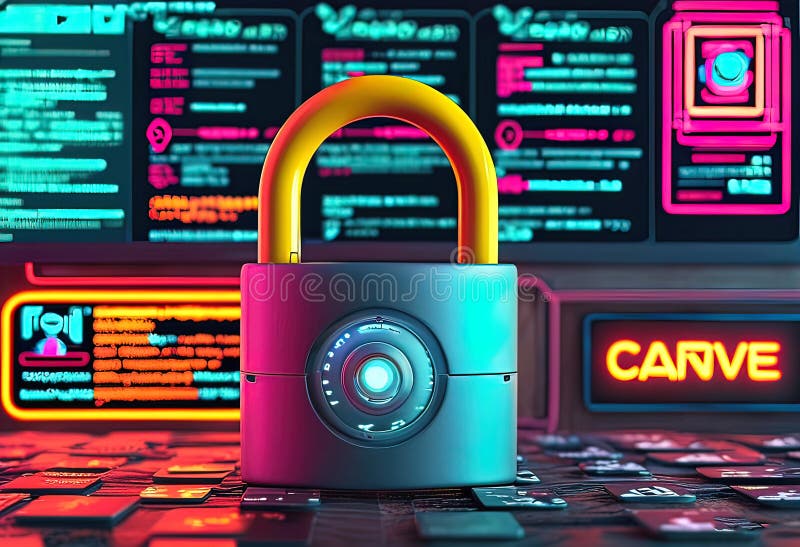 Secure Connection Concept or Cyber Security Service Lock with Login and ...