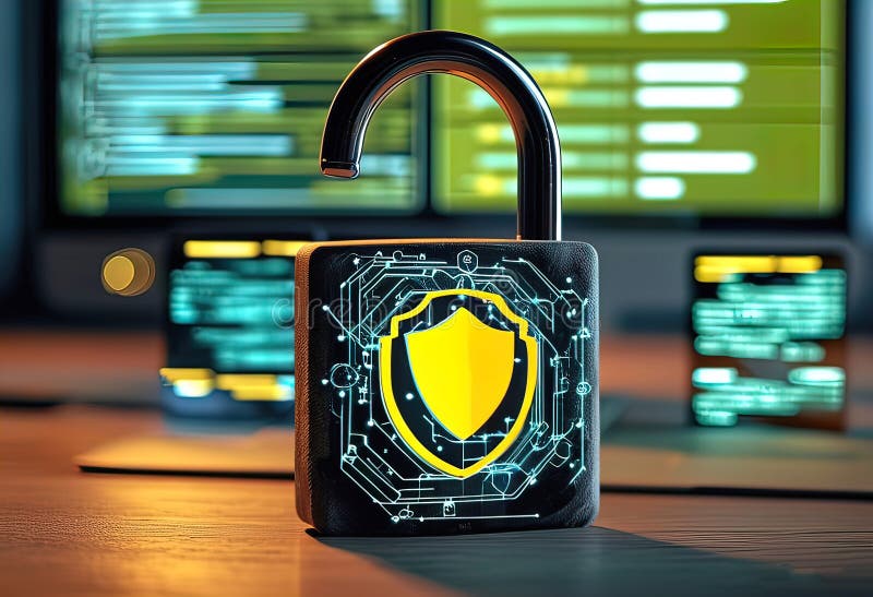 Secure Connection Concept or Cyber Security Service Lock with Login and ...