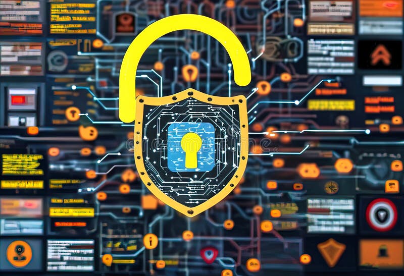 Secure Connection Concept or Cyber Security Service Lock with Login and ...