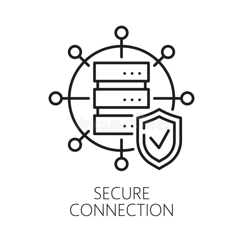 Secure Connection, Content Delivery Network Icon Stock Vector ...