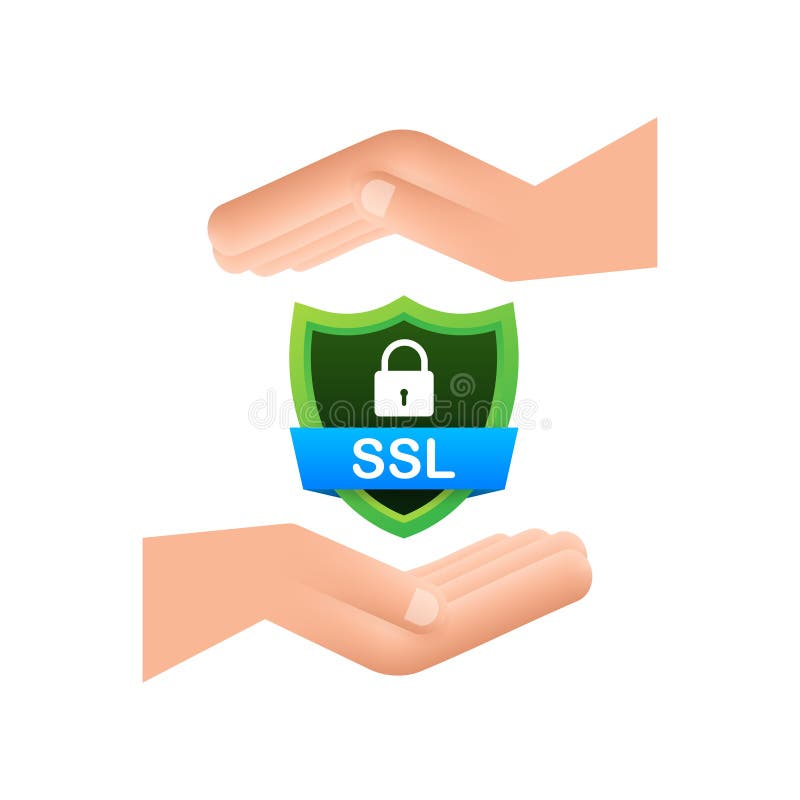 Secure Connection Icon Vector Illustration Isolated on White Background ...