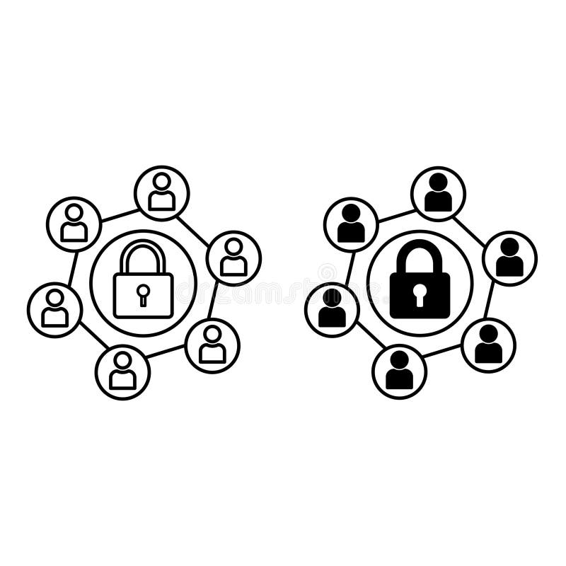 Secure Connection Icons. stock vector. Illustration of black - 310567230
