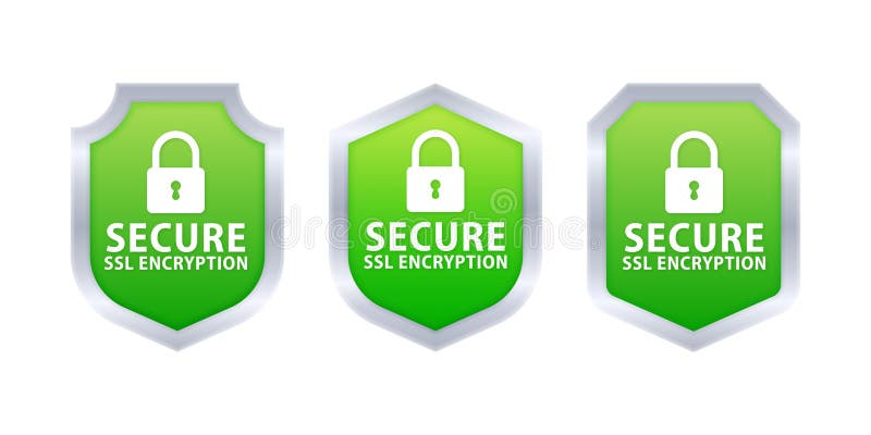 Secure Connection Icon Vector Illustration Isolated on White Background, Flat Style Secured Ssl ...
