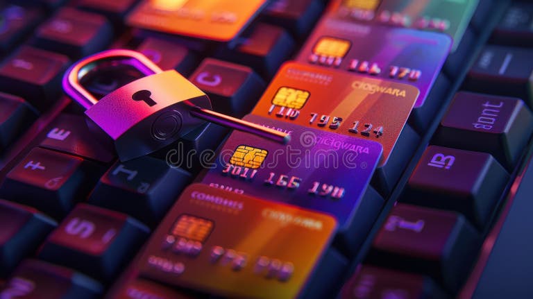 The Secure Credit Card Lock.AI Generated Image Stock Image - Image of ...