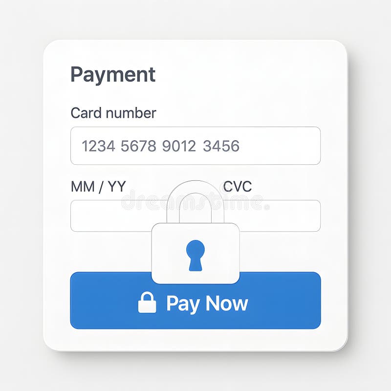 Secure Credit Card Payment Interface with Lock Icon for E-commerce and ...